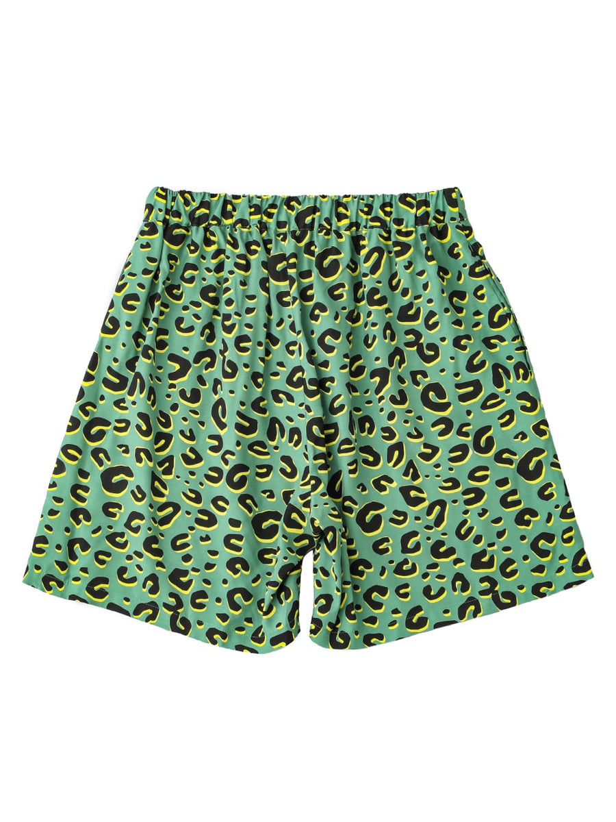 sp.0010aSS25-green x black hawaiian shorts.(leopard） Plainsong 2025 ...