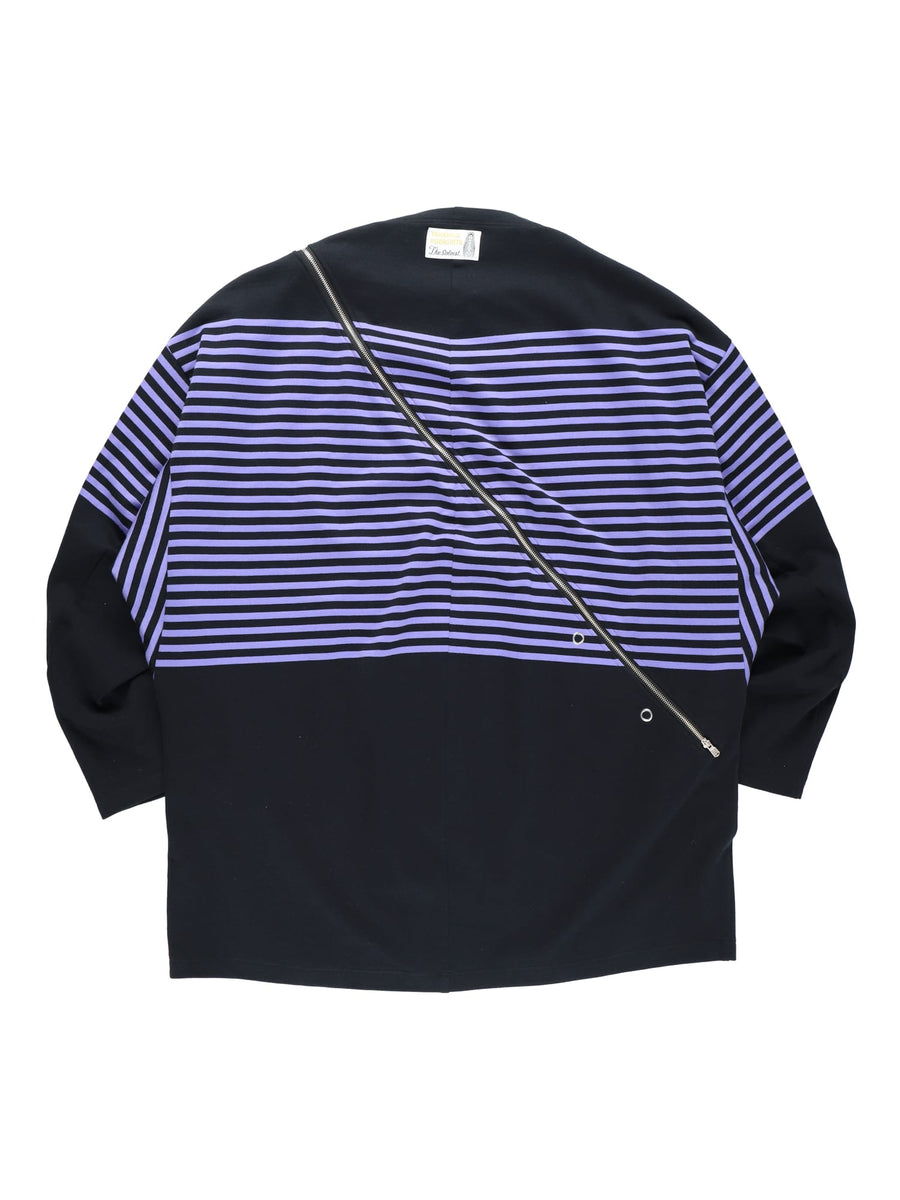 sc.0001aAW22_blackxpurple double-zip balloon shaped basque shirt ...